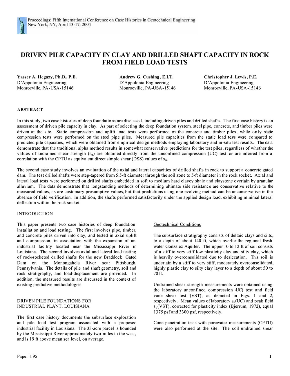 Technical Publications - D'Appolonia Engineers